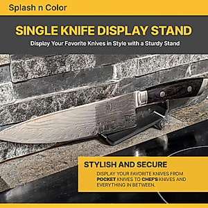 Single Knife Display Stand - Display Your Favorite Knives in Style with a Sturdy Stand - Accommodates 3" to 10" Length - Show Quality Multi-Color Knife Mount for Kitchen