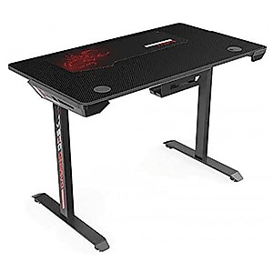 EUREKA ERGONOMIC I1-S Gaming Desk, 45" Home Office PC Gaming Computer Desk with Eureka Gaming Mousepad, T-Shaped Writing Study Tables Popular Gift for Boyfriend Male E-Sports Lover Black
