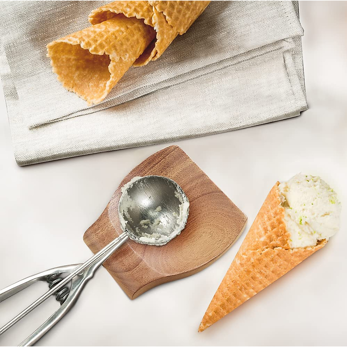 Wooden Spoon Rest For Kitchen Counter, 4.7×4.5 Inch, Natural Acacia Wood Spoon Holder For Stove Top or Counter Top, Perfect for Placing Kitchen Utensils, Ladle, cooking spoons, Spatula, Tongs & More