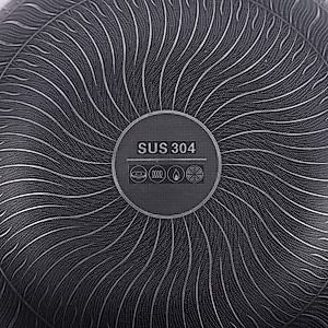 CNCEST 13.4 Inch Double Sided Screen Honeycomb Wok Non Stick Stainless Steel Kitchen Stir Frying Pan with Lid