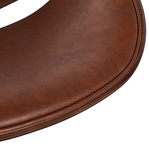 Christopher Knight Home Dawson ARMLESS Office Chair, Cognac Brown + Chrome + Walnut