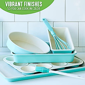 GreenLife Bakeware Healthy Ceramic Nonstick 18.5" x 13.5" Half Cookie Sheet Baking Pan, PFAS-Free, Turquoise