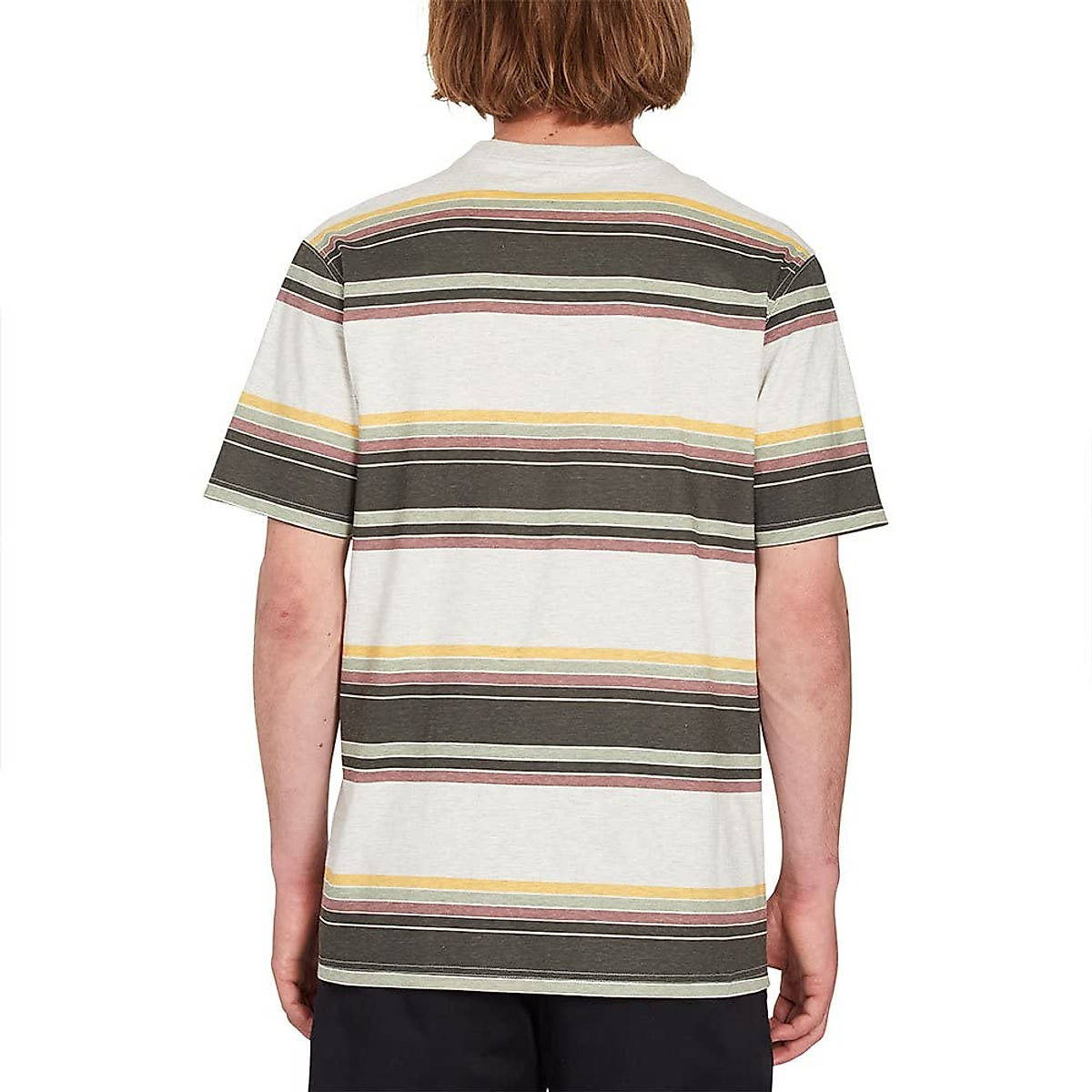 Volcom Men's Regular Bandstone Striped Crew Shirt, Bone, Small