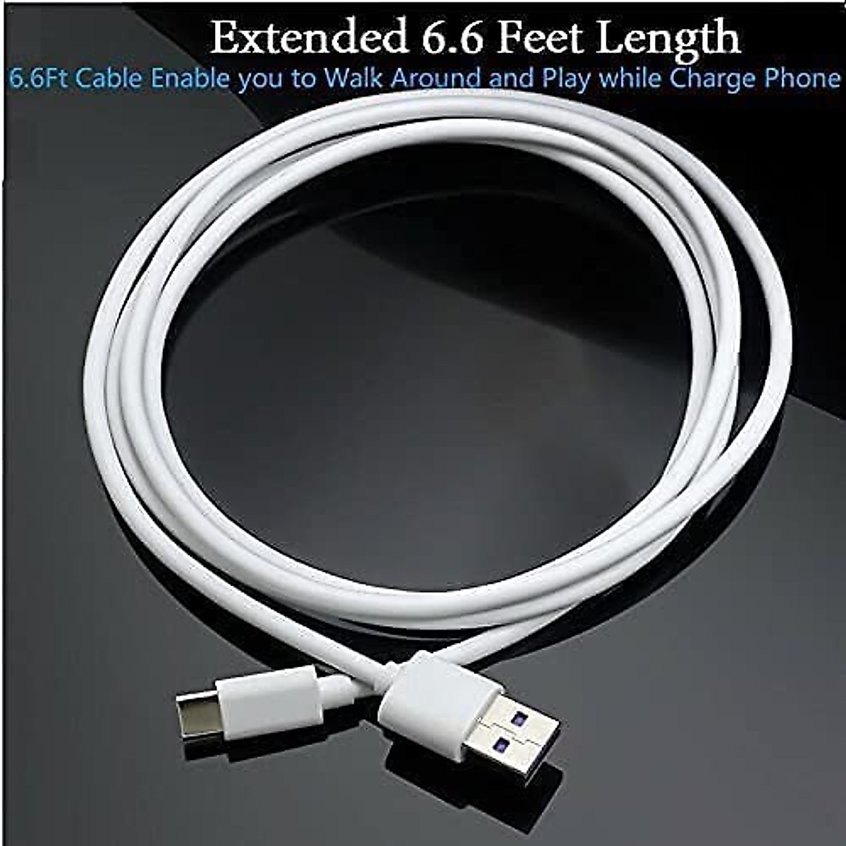 Super Charging Cable Replacement for Huawei P30 Pro 5A Supercharge USB Type C Cable, 6.6FT Super Fast Charge Type-C Cable for Huawei P20 Pro, Mate 20 Pro, Mate 10, P10 Plus, Mate 20 (6.6FT 2 Packs)