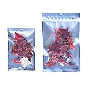 AwePackage Clear Silver Flat Pouch Bag for Home Made Jerky (100, 5x8"(1.5oz))