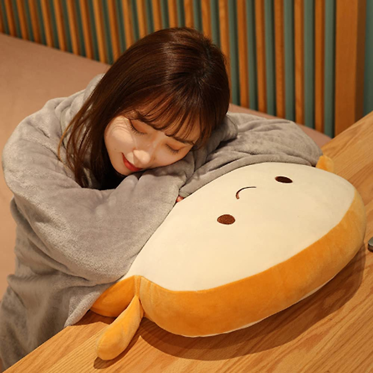 17“Toast Bread Pillow Funny Food Plush Toy Pillows Small Cute Stuffed Plush Toast Sofa Pillow for Kids Adults Gift Home Bed Room Decor (Toast Bread,Golden) …