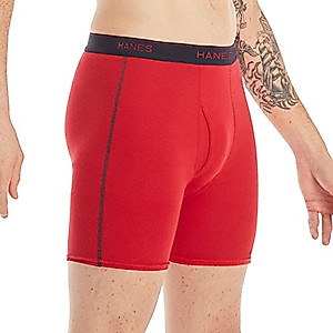 Hanes Men Hanes Boxer Briefs, Cool Dri Moisture-Wicking Underwear, Cotton No-Ride-up for Men, Multi-Packs Available