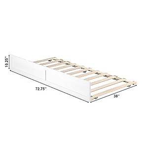 AFI Twin Size Trundle Bed in White