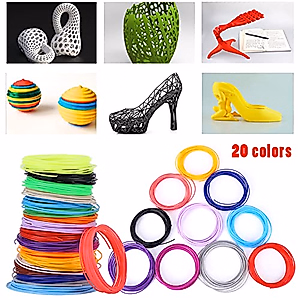 Low Temperature Filament 3D Pen Colors 20 Colors 1.75Mm Pcl Filament Refills for Filament 3D Printing Materials 3D Printer Printing Pen Low Temperature