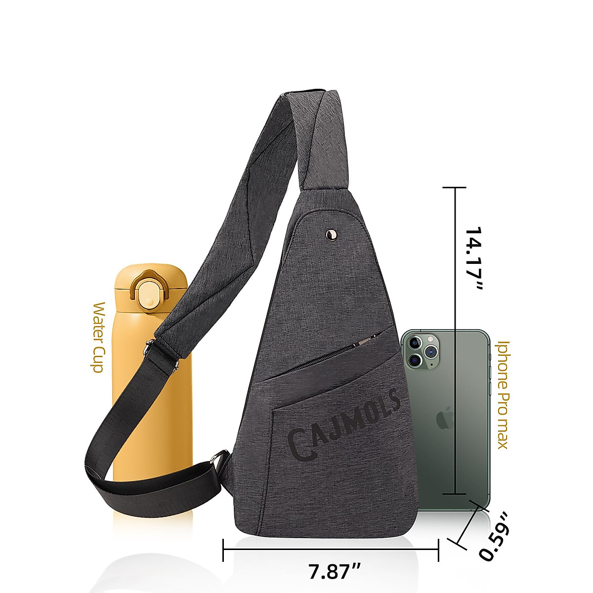 Cajmols Mens Sling Bag Anti-Theft Crossbody Bag Small Sling Bag for Mens Travel Sling Bag for Men Lightweight Hiking Casual Travel Daypacks (N-Dark Grey)
