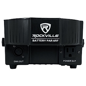 (2) Rockville Battery PAR 6RF Rechargeable Wireless DMX Lights+RF Remotes+Bag