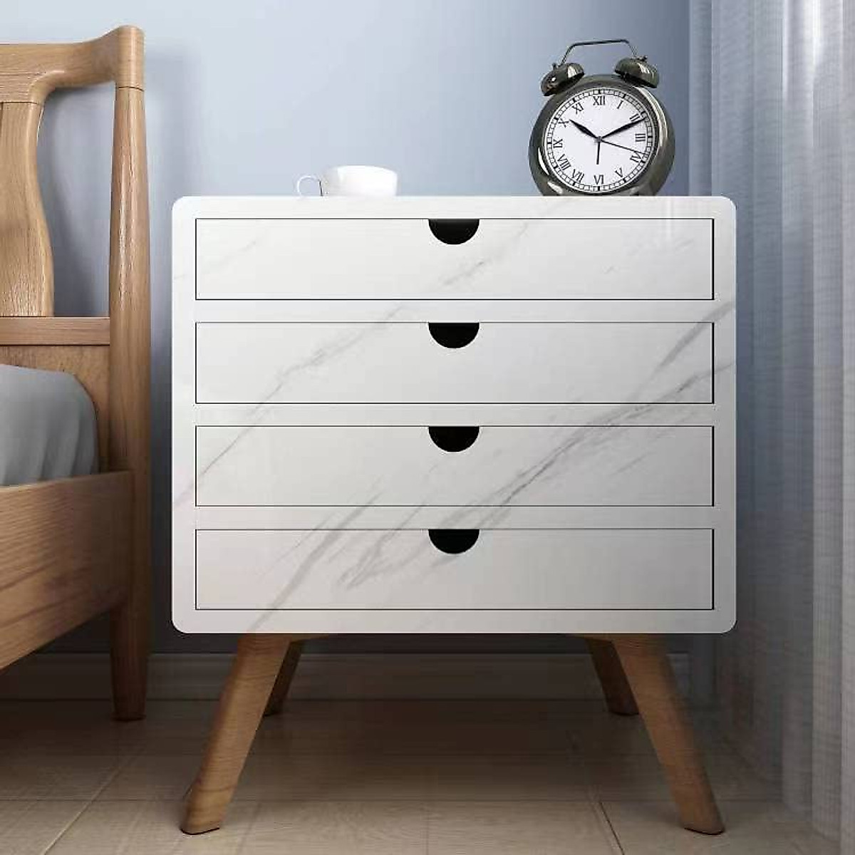 YENHOME 30"X200" White Marble Contact Paper for Countertops Waterproof Self Adhesive Marble Peel and Stick Wallpaper Peel and Stick Countertops for Kitchen Bathroom Cabinet Vinyl Counter Cover Glossy