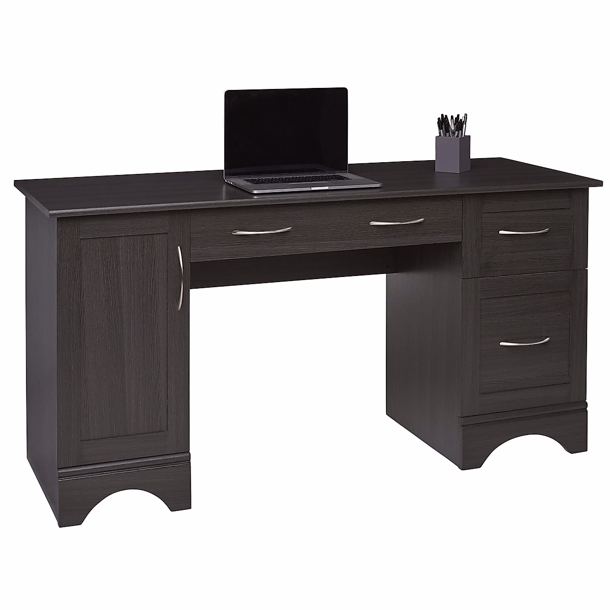 Realspace® Pelingo 60"W Computer Desk, Dark Gray