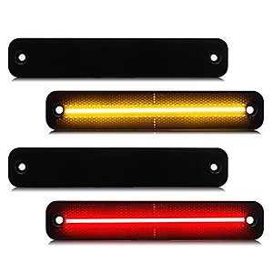SHINEFIT LED Side Bumper Marker Lights Replacement for F0rd F100 F150 F250 F350 F500 Truck 1973-1979/ Bronco 1978-1979/ Econoline E100 E150 E250 E350 1975-1991, Smoke Lens