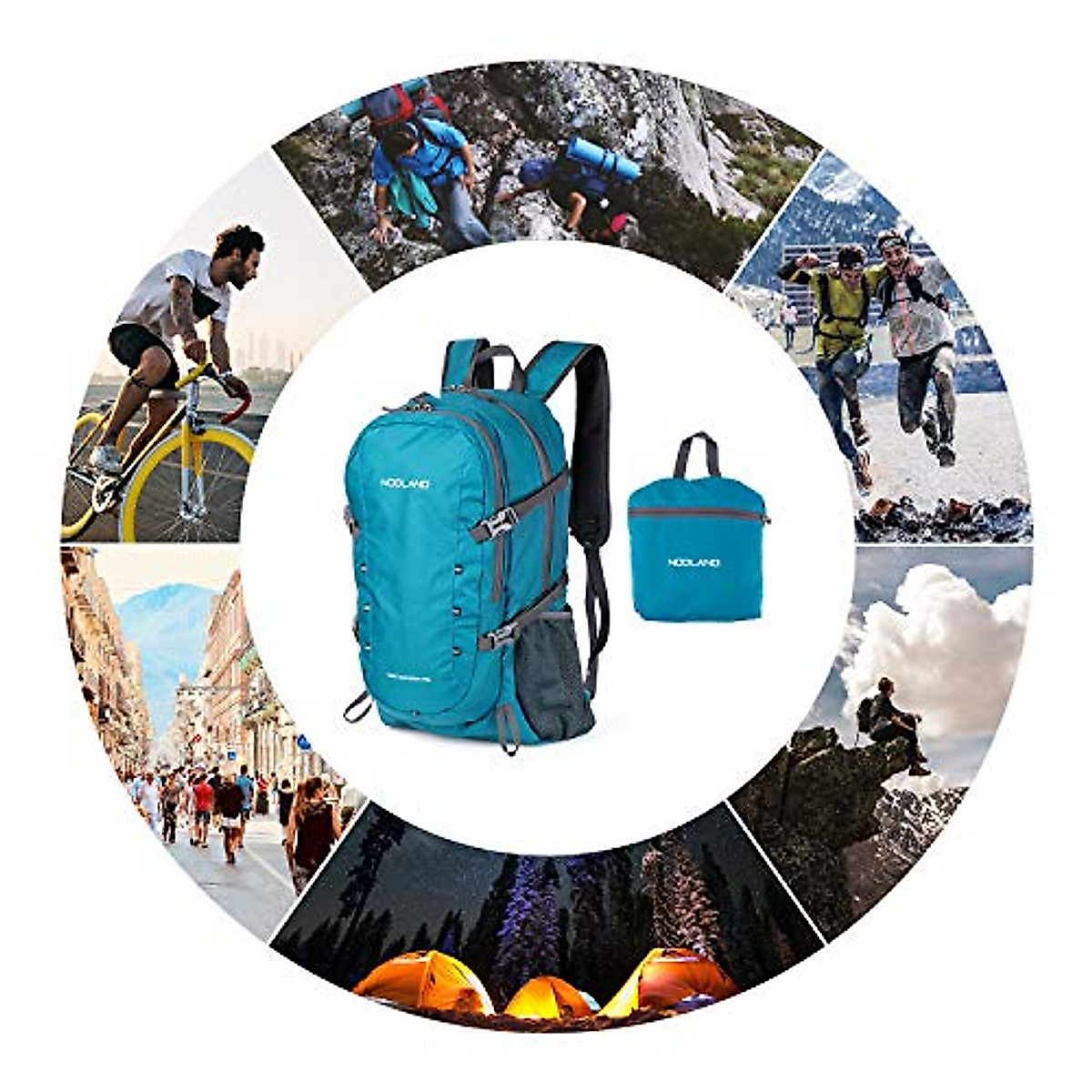 Sharkborough NODLAND 40L Lightweight Hiking Backpack Water Resistant Packable Daypack