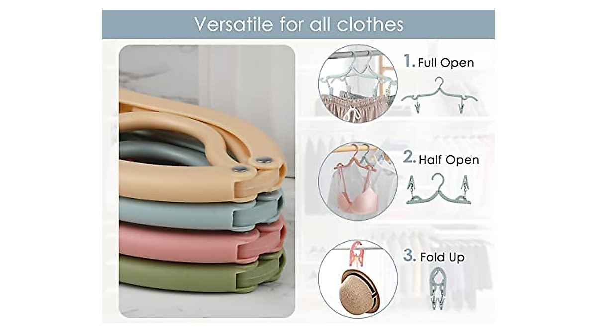 Foldable Hangers Set for Travel & Camping - 8 Pack