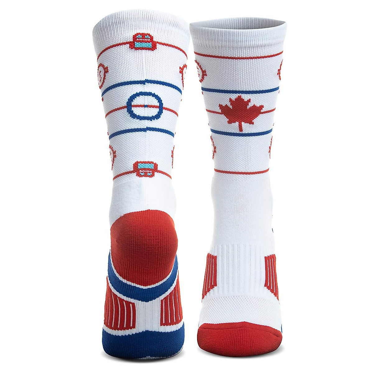 ChalkTalkSPORTS Hockey Athletic Woven Mid-Calf Socks | Hockey Canada Rink Socks | White