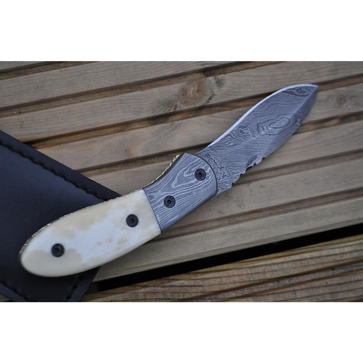 Perkin Knives - Handmade Damascus Pocket Knife - Beautiful Folding Knife
