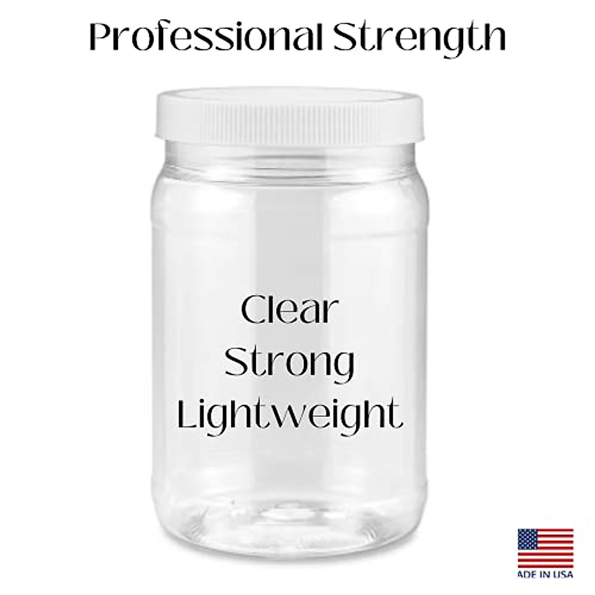 Smart Solutions Clear Plastic Mason Jars (32 oz 6 Pack)