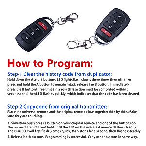 5 Pcs Cloning Remote Control Keychain, Universal 433 MHZ Replacement Garage Door Electric Gate, Duplicates Original Remote Controls for Vehicle Central Locking Systems, Electronic Garage Doors