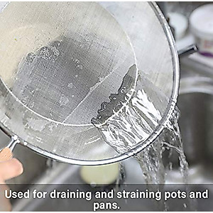 3 Pieces Grease Splatter Screen for Frying Pan, Splatter Guard Mesh Stainless Steel Grease Guard Shield for Kitchen Frying Pan Cooking Supplies Set of 9.8", 11.5" and 13" inch (Wood Handle)