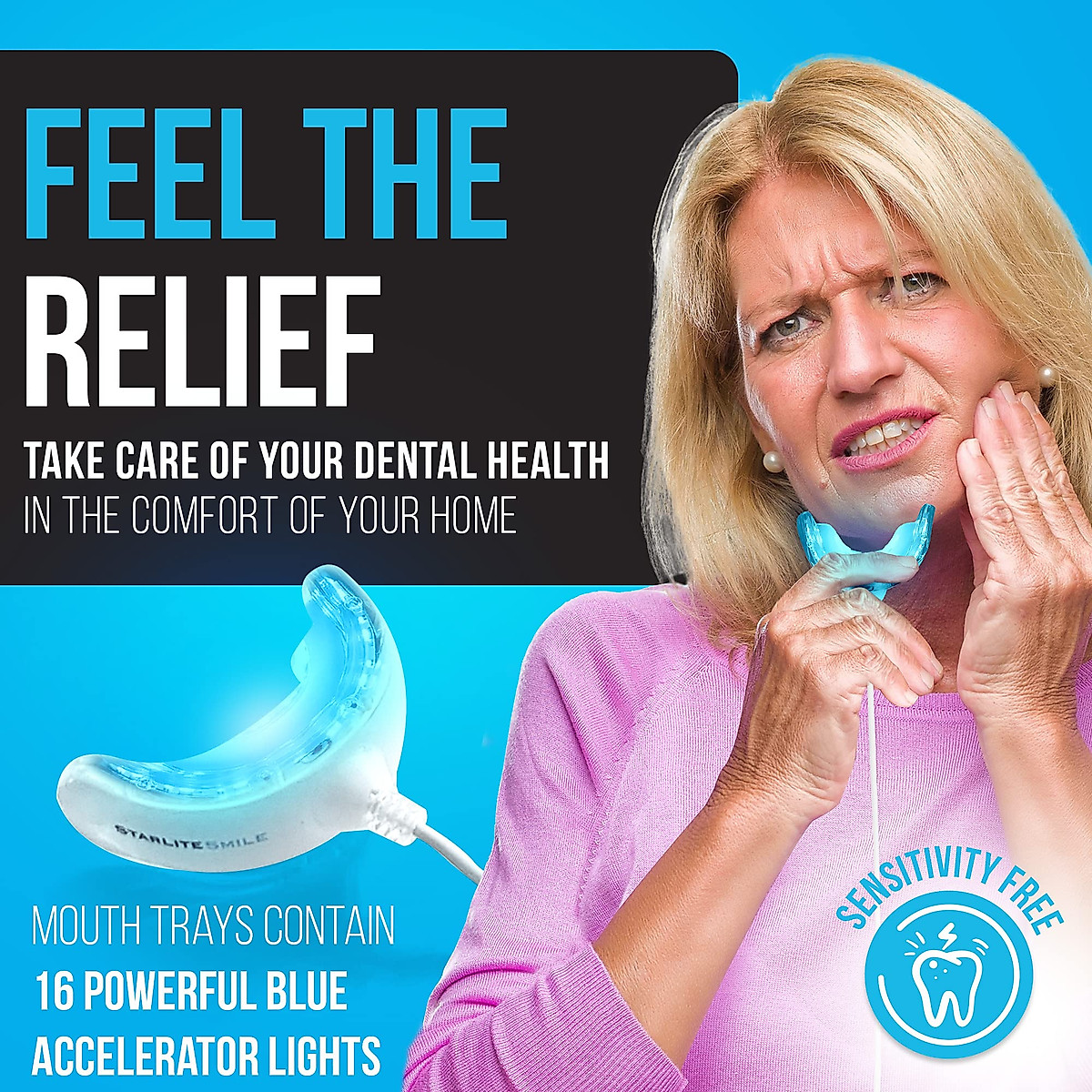 Oral Care Gum Light Tray from Starlite Smile for Android, iPhone, USB, USB-C Comes with Machine-Washable Mesh Storage Bag