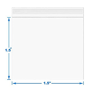 Foopama 200 PCS 1.5" x 1.5" Thick Small Clear Zip Poly Lock Plastic Bags Seal Reclosable Zip Bag Durable 2.4 Mil Jewelry Earrings Necklace Ring Coin Beads Pill Zipper Bags