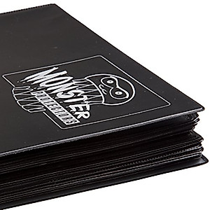 Monster 9 Pocket Trading Card XL Binder - Matte Black Album, Anti-Theft & Anti-Drop TCG Protection w Side Loading Padded Pockets, Double Sided, Holds 720 Cards, For Sport, Gaming, Kpop, Christmas Gift