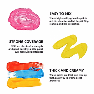 HIMI Gouache Paint Set Jelly Cup 18 Vibrant Colors Non Toxic Paints with Portable Case Palette for Artist Canvas Painting Watercolor Papers, Rich Pigment, 30ml/Cup