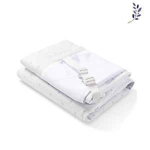 Ferlizer 4 Inch Queen Mattress Topper Cover, Lavender Infused Bamboo Zippered Cover for Mattress Topper, Adjustable Straps, Removable and Washable