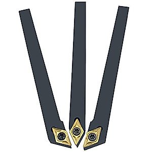 RHFGYY 10pcs DCMT070204 DCMT21.51 Carbide Turning Inserts with 3pcs Indexable Turning Tool Holders SDJCR0808H07 + SDJCL0808H07 + SDNCN0808H07 CNC Lather Tools