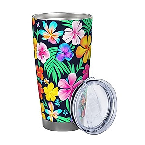 WXZYFP Car cup (single silver rim), can use a straw or drink directly, easy to use.Colorful flowers