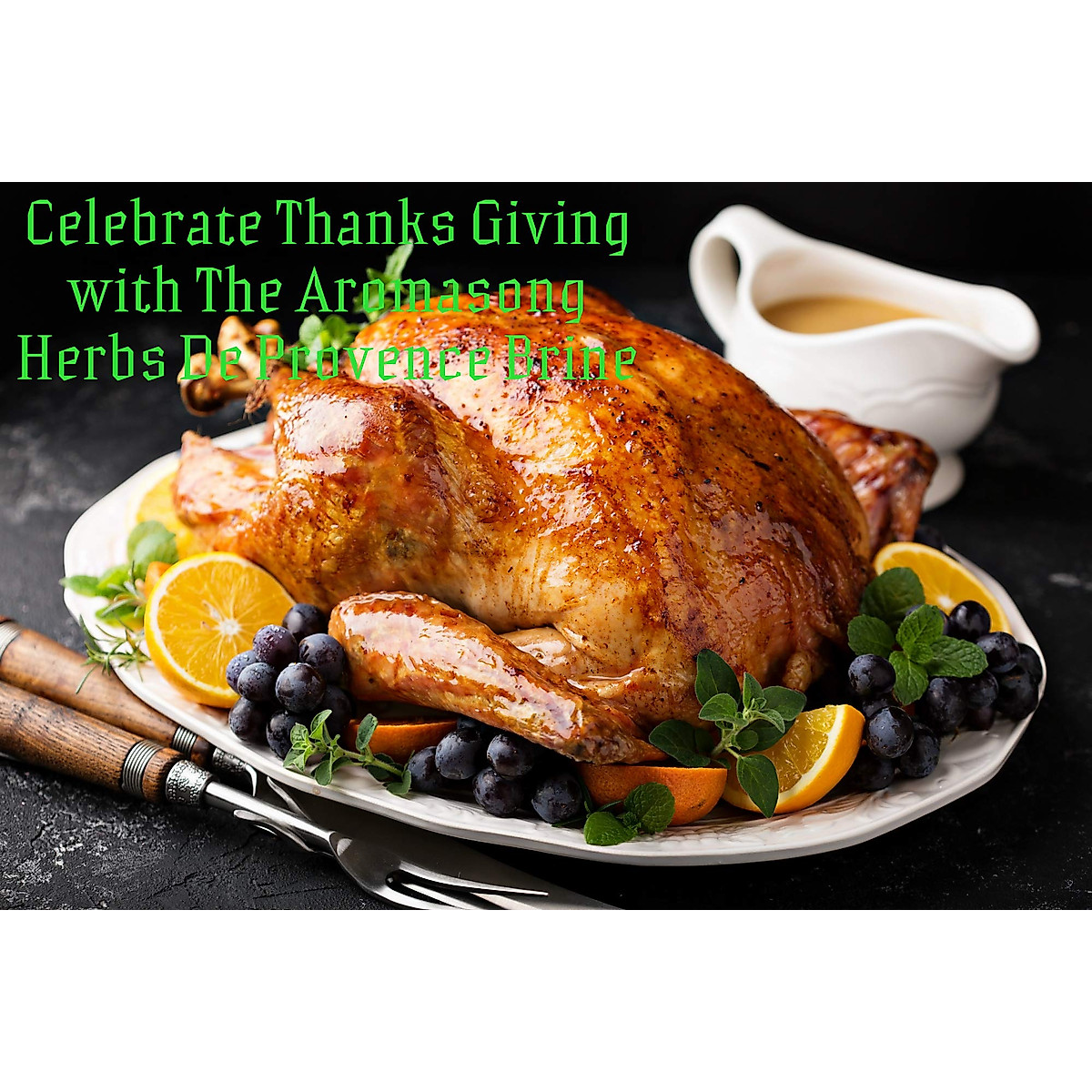 Aromasong Turkey Brine - 100% Natural - 2 LB - For Wet & Dry Brining. (Herbs De Provence seasoning) for Whole, Smoked, Oven-Roasted or Fried Turkey - Made in USA