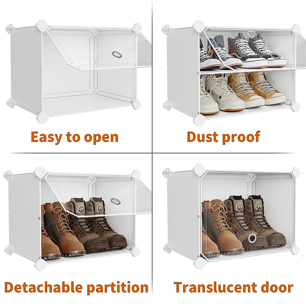 VIPZONE 10-Tier Narrow Shoe Rack,20 Pairs Tall Shoe Cabinet Storage,Vertical Shoe Organizer for Closet,Entryway,Hallway, Bedroom,Shoe Storage with Door,Plastic Shoe Shelves,White