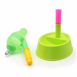 NACOCO Pet Standing Water Dispenser Cat Dog Standing Bowl with Detachable Pole Automatically Feeding Water Height Adjustable (Green)