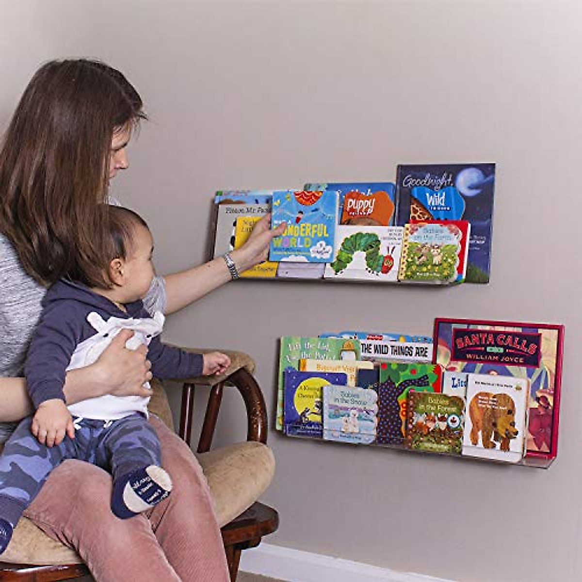 Acrylic Shelf 36 Inch (2Pack) - Acrylic Bookshelf for Toys & Books - Spice Rack & Floating Display - Acrylic Floating Shelves for Makeup & Cosmetic Product - Clear Acrylic Shelf for Books & Magazines