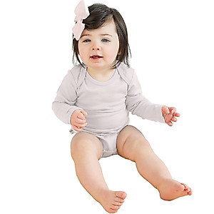 Woolino 100% Superfine Merino Wool Baby Bodysuit - Long Sleeve Onesies for Boy and Girl -12-18 Months - Oat