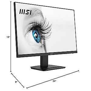 MSI Pro MP273QV, 27" Monitor, 2560 x 1440(QHD) VA, 75Hz, TUV Certified Eyesight Protection, 1ms, Displayport, HDMI, Tilt, Black