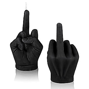 2 Pieces Middle Finger Aesthetic Candles Soy Wax Hand Shaped Candle Funky Room Decor Aesthetic Danish Room Decor Cool Trendy Modern Hippie Room Decor (Black)