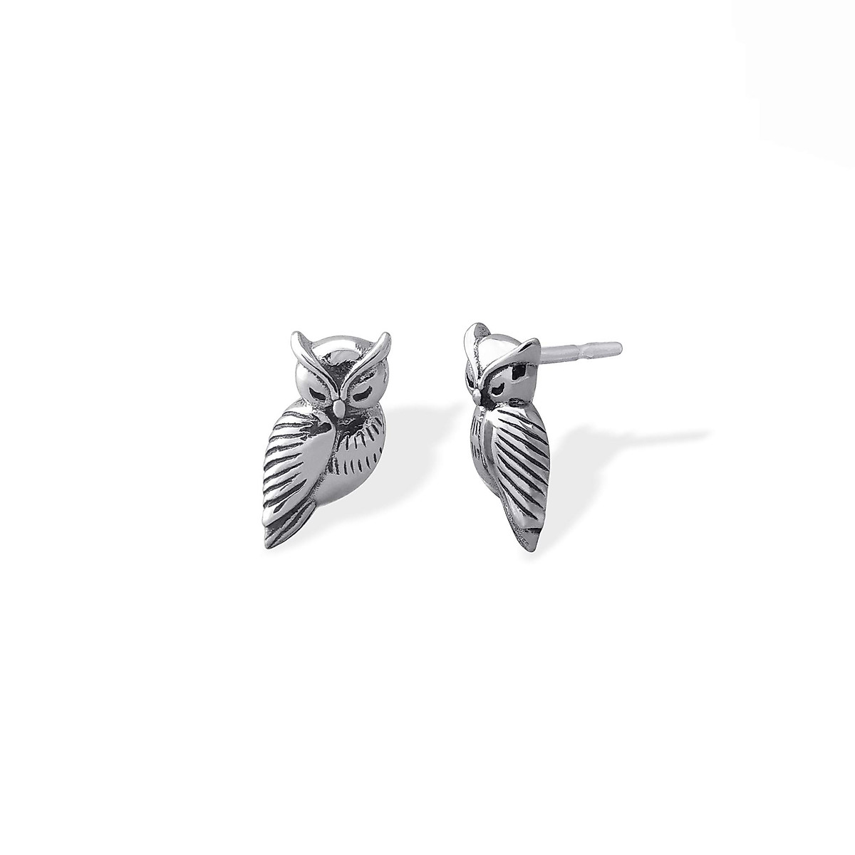 Boma Jewelry Sterling Silver Owl Stud Earrings