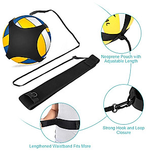 Volleyball Training Equipment Aid, Adjustable Solo Practice Soccer Volleyball Trainer, Volleyball Practice Rope for Serving, Spiking, Swing, Return Ball