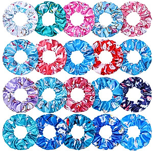 WILLBOND 20 Pieces Dental Hygienist Gifts, Dental Assistant Hair Scrunchies for Women, Tooth Elastic Hair Holder Hygiene Ponytail Teeth Pattern Hair Scrunchies for Women Girls