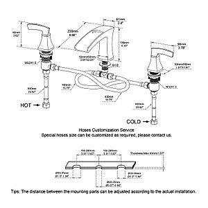 Artiqua Roman Tub Faucet Waterfall Tub Filler Black Deck Mount Bathtub Faucets 3 Hole Brass Bathroom Faucets with 2 Handles