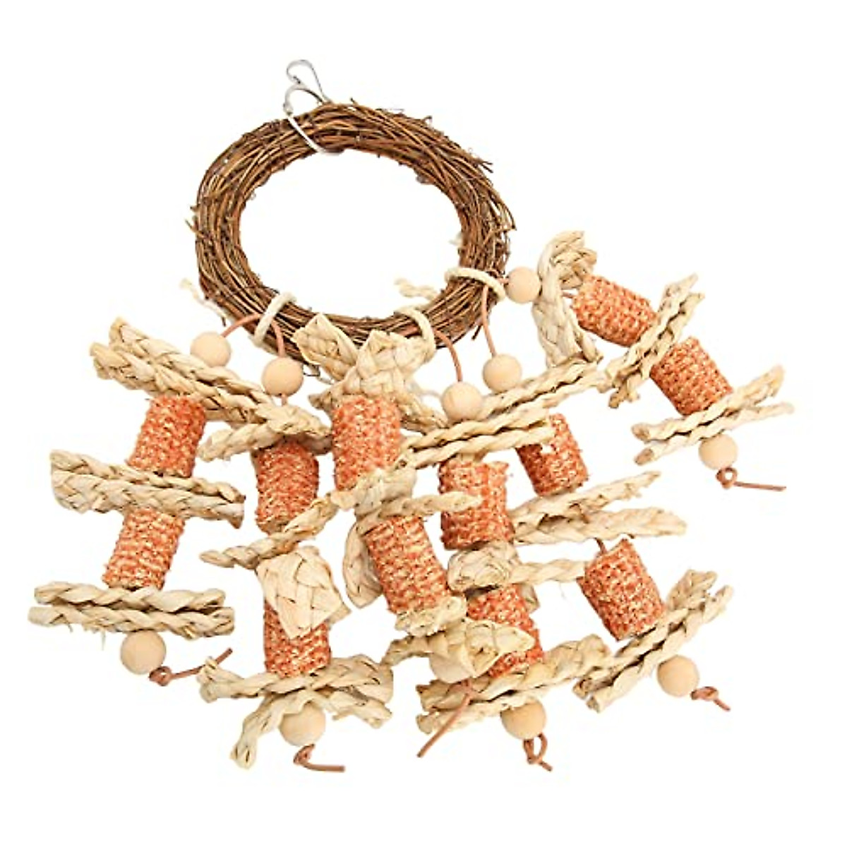 Wooden Chew Toys Wood Bird Chewing Toy Bird Swing Chewing Toy Corn Cobs Climbing Exercising Parakeets Perch Bite Toy for Budgies Lovebirds Bird Swing Chewing Toy