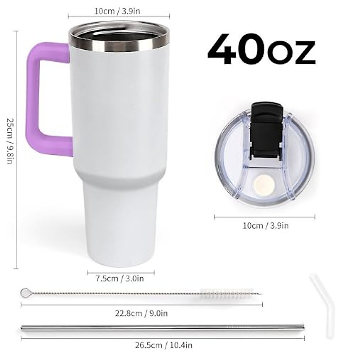 Funny Cockatoo Mom Parrot Insulated Tumbler with Lid And Straw Stainless Steel Travel Coffee Mug 40oz Violet-style