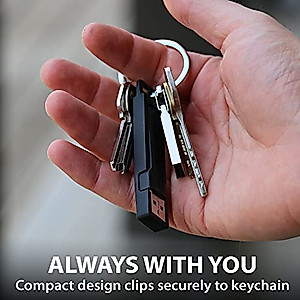 Lever Gear CableKit - Key Chain Phone Charger for Apple iPhone Lightning Devices + Micro USB Adapter + Keyring Case for Short iPhone Charger Cord. Multi Keychain Charger iPhone Keychain Cable (1 Pack)