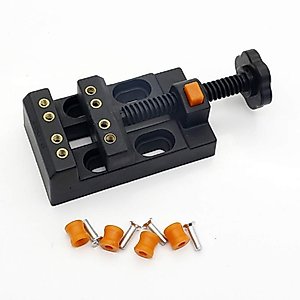 Universal Mini Drill Press Vise Clamp Table Bench Vice for Jewelry Walnut Nuclear Watch Repairing Clip On DIY Sculpture Craft Carving (Clamping Range: 0-2inch ABS)