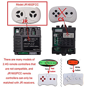 2.4G Bluetooth Remote Control Transmitter Children's Electric Riding Toy Car Replacement Parts White Remote Control,Model JR1602