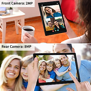 TPZ Tablet 10 Inch Android Tablet, 2023 Latest Quad-Core 32GB Storage Tablet Computer, 6000mAh Battery, Dual 8MP+2MP Camera, WiFi, Bluetooth, GPS, 128GB Expand Support, HD Large Touchscreen-Black