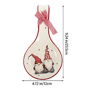 Luxshiny Ceramic Spoon Rest, Utensil Rest Spoon Rest For Stove Top, Cooking Spoon Holder With Decorative Bow Tie